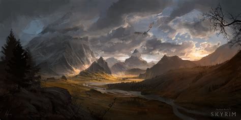 Skyrim Hd Wallpaper Epic Landscape Adventure By Michal Kus