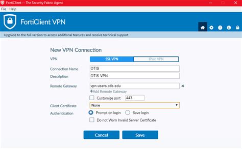 configuring forticlient vpn otis college of art and design