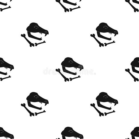 Dinosaur Fossils Icon In Black Style Isolated On White Background