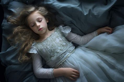 Premium Photo Adorable Girl Sleeping On Bed