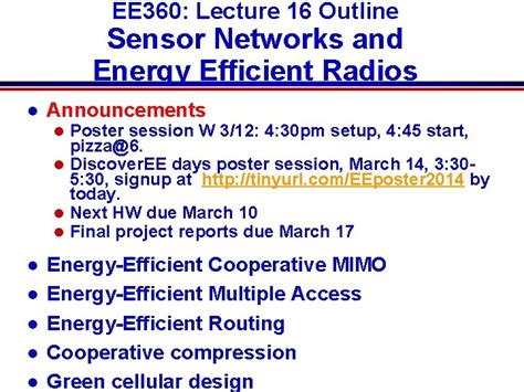 Ee 360 Lecture 16 Outline Sensor Networks And