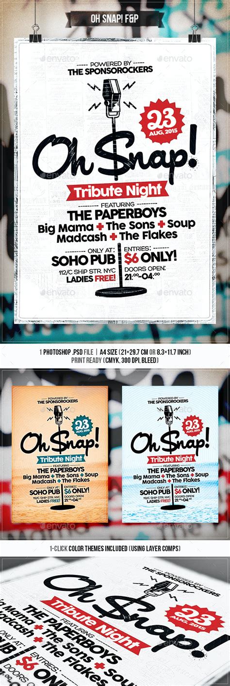 Oh Snap Flyer And Poster Flyer Infographic Design Template Typography Unique
