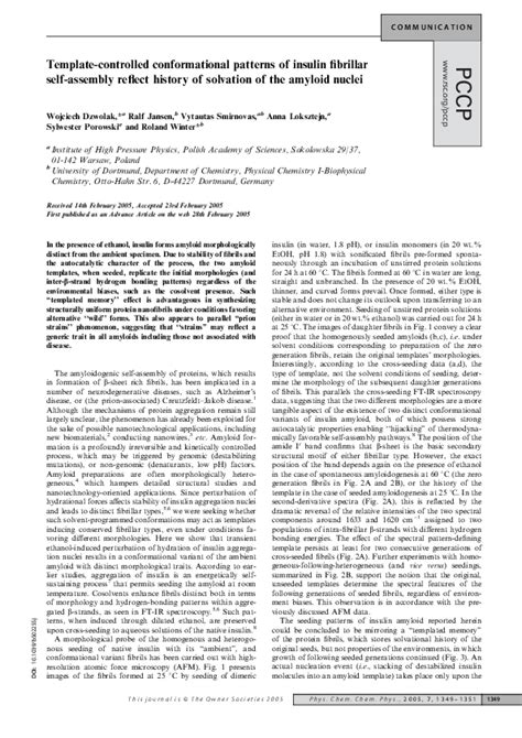 Pdf Template Controlled Conformational Patterns Of Insulin Fibrillar