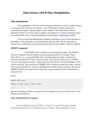 PPT Data Manipulation R PowerPoint Presentation Free Download ID 2345140