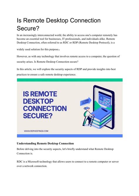 Ppt Is Remote Desktop Connection Secure Powerpoint Presentation Free Download Id 12481872