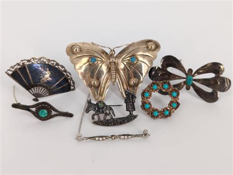 Lot Seven Silver Pins