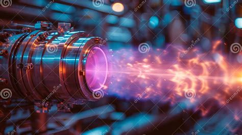 Close Up View Of Ionization Process In A Scientific Apparatus Stock