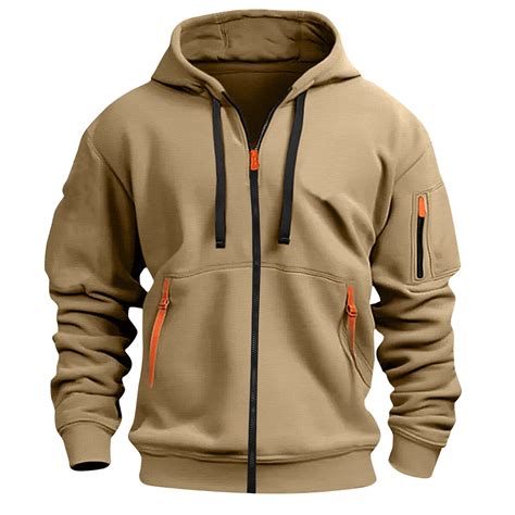 Favipt Mens Hoodies Full Zip Up Jacket Pullover Workout Running Active