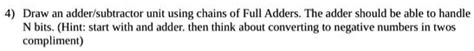 Draw An Addersubtractor Unit Using Chains Of Full Adders The Adder