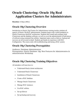 Oracle G Rac Course Contents DOC Operating Systems Computer Software And Applications