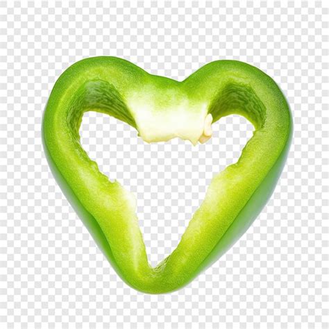 Green Pepper Heart Shape Premium Ai Generated Psd