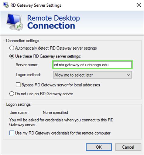 Biological Sciences Division Remote Desktop Gateway Services Portal