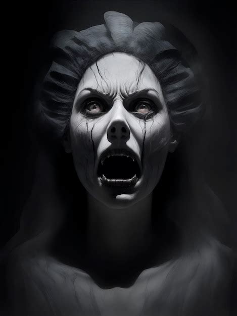 Premium Photo Ghostly Apparition Screaming In A Dark Place