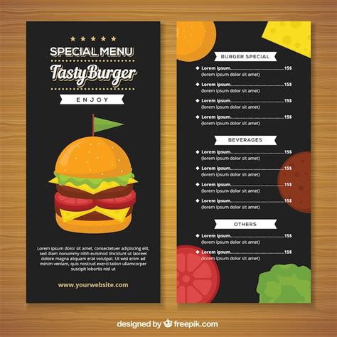 Free Vector Hamburger Menu Template Free Vector Hamburger Menu Template