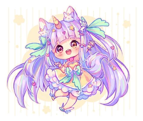 Pin By Monique On Girl Unicorn Cute Anime Chibi Cute Animal Drawings