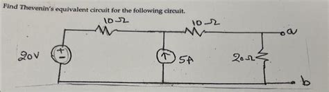 Solved Find Thevenin S Equivalent Circuit For The Following Chegg