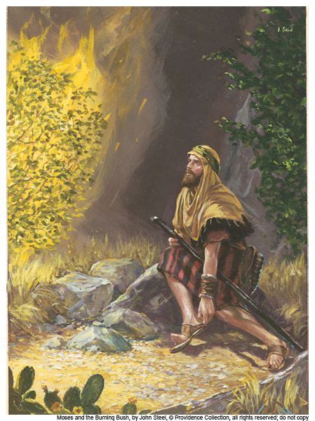 Moses And The Burning Bush By John Steel Bible Images Bible Pictures