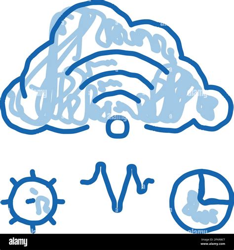Cloud Computing And Machine Learning Doodle Icon Hand Drawn