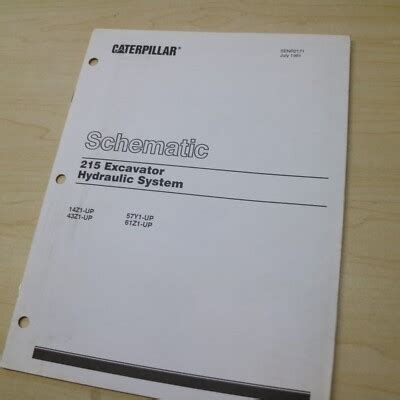 Cat Caterpillar 215 Excavator Hydraulic Schematic Shop Repair Manual