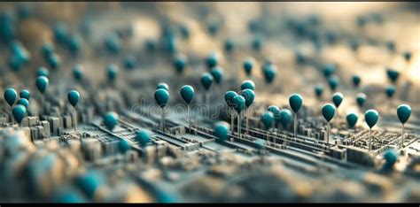 The Concept Of Travel Navigation Route Finding Or Gps Location Is Illustrated By Multiple