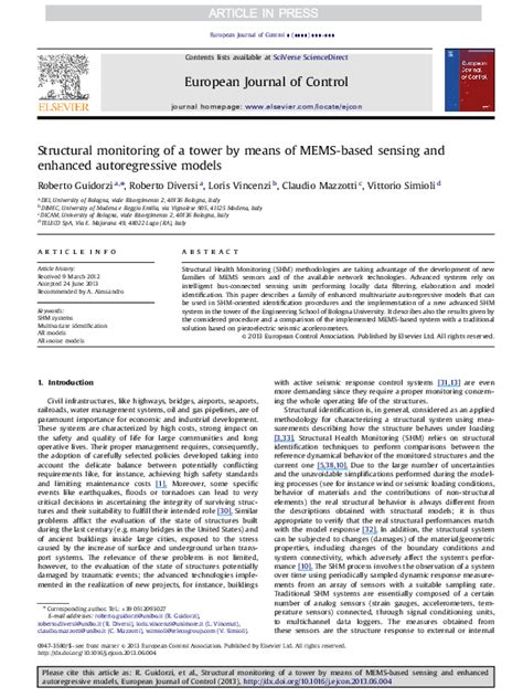 pdf structural monitoring of a tower by means of mems based sensing