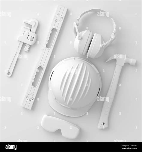 Top View Of Green Construction Tools For Repair And Installation On