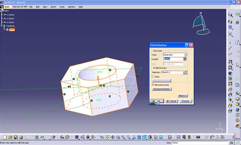 Tutorial Creating A Hexagonal Nut In The Simplest Possible Way In Catia Grabcad Tutorials