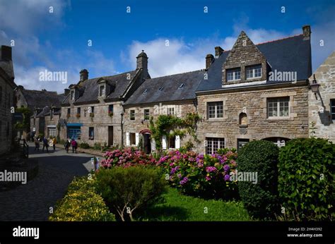 Historic Row Of Houses In Locronan Lokorn Finistere Brittany