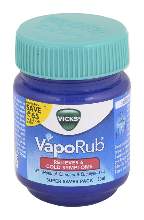 Buy Vicks Vaporub With Menthol Camphor And Eucalyptus Oil 50ml