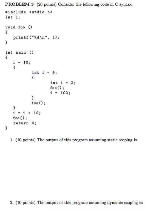 Solved PROBLEM Points Consider The Following Code In Chegg