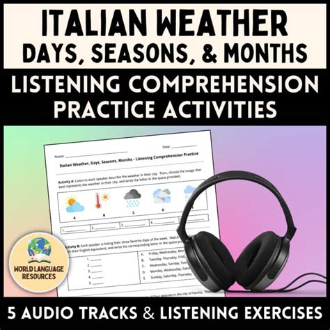 Italian Weather Seasons Months Listening Comprehension Tpt