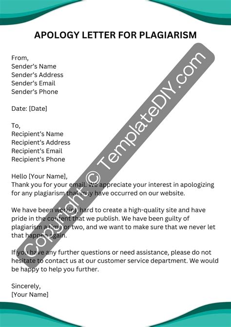 Apology Letter For Plagiarism Sample With Examples Word