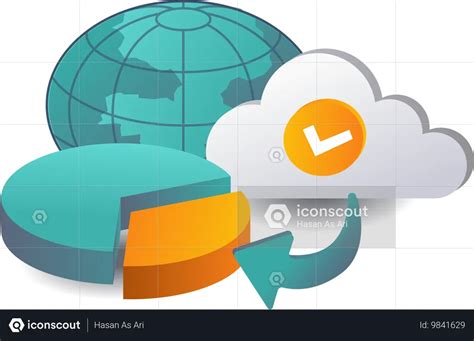 Calculating Percentage Of Data Stored On Global Server Computers Illustration Free Download