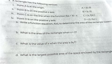 solved a rectangle has the following vertices i point a is at the