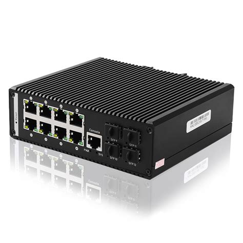 High Quality Gigabit Managed Industrial Switch 8 Rj45 Port And 4 Sfp