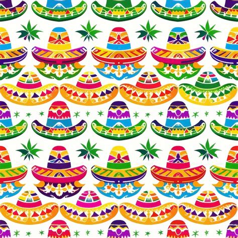 Premium Photo Colorful Pattern Of Mexican Hats