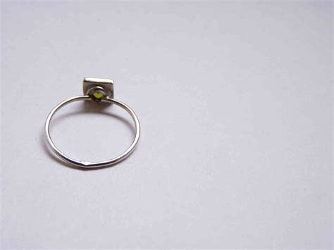 Peridot Ring Green Little Stacking Ring Sterling Silver Etsy