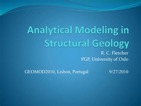 Analytical Modeling In Structural Geology