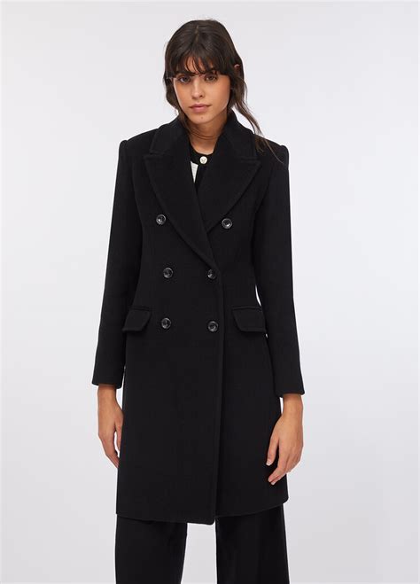 Double Breasted Wool Coat Colour Black Liu Jo