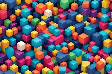 Premium Photo Completely Seamless Abstract Cube Pattern Colorful Design Geometric 3d Vector