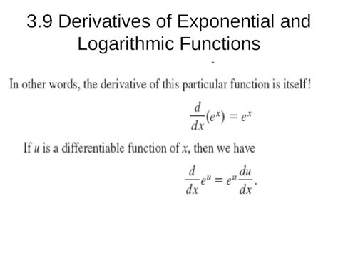 ppt 3 9 derivatives of exponential and logarithmic functions
