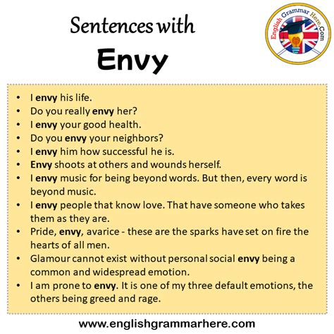 Sentences With Envy Envy In A Sentence In English Sentences For Envy
