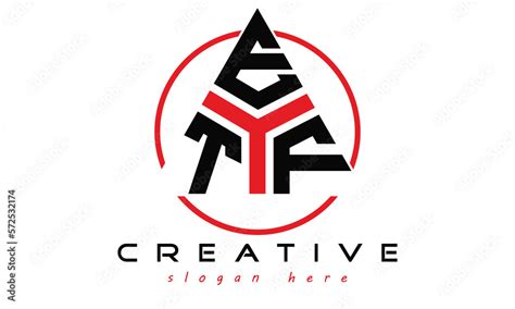 Tef Three Letter Creative Triangle Shape In Circle Logo Design Vector Template Typography Logo