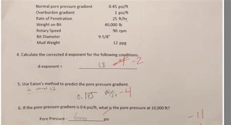Solved Calculate The Corrected D Exponent For The