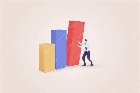 Premium Vector 3d Graph Analysis Stock With Plummeting With Character Premium Vector 3d Graph Analysis Stock With Plummeting With Character