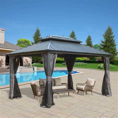 Domi 10x12 Hardtop Gazebo Canopy Metal Outdoor Aluminum