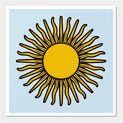 Sol Del Mayo Wall Art Print Argentina Flag Sun Tattoo Argentinian