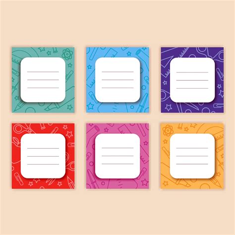 Set Of School Labels With School Supplies Design