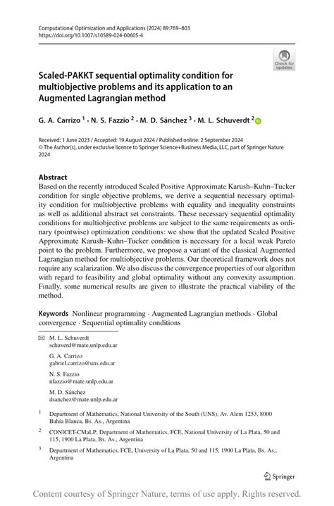 scaled pakkt sequential optimality condition for multiobjective
