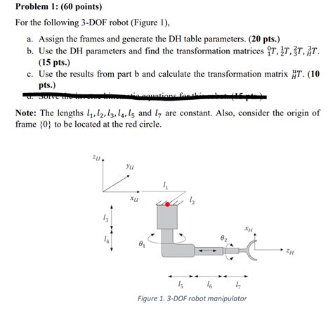 Problem Points For The Following DOF Robot Chegg